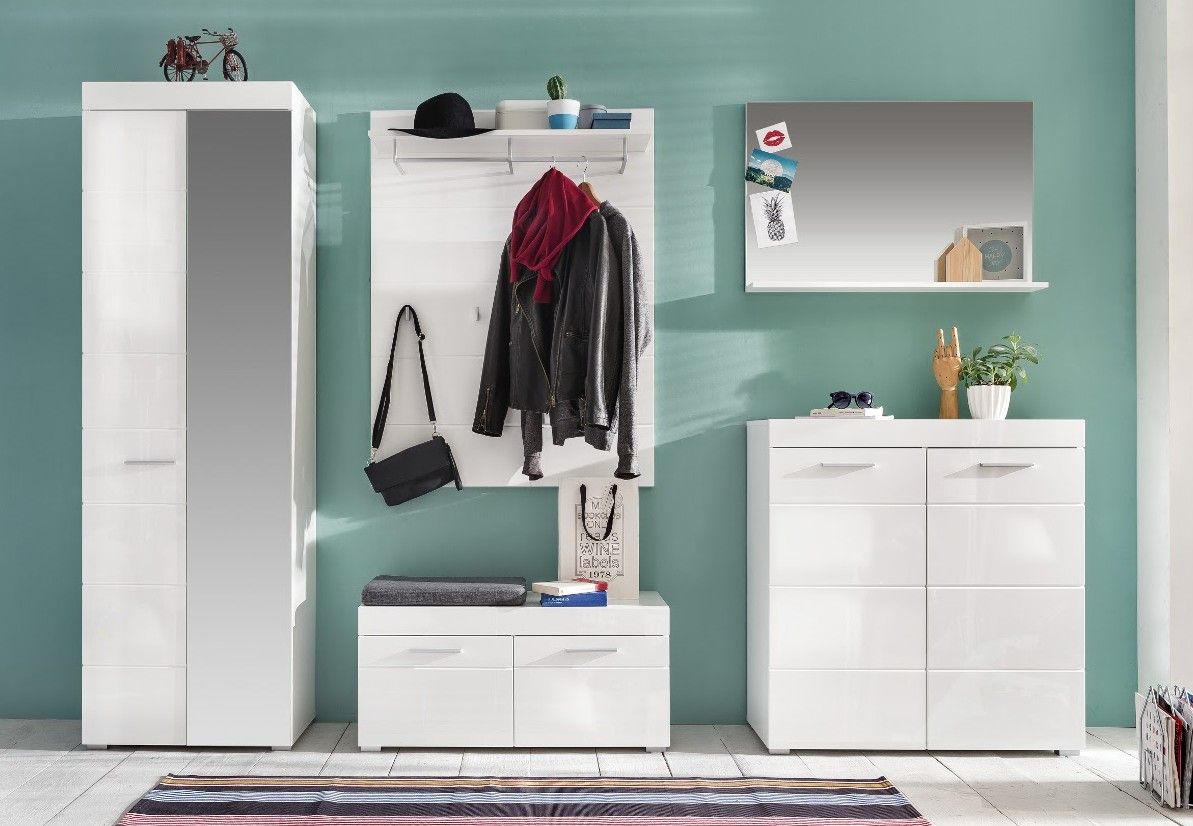 Garderobe Wei Hochglanz