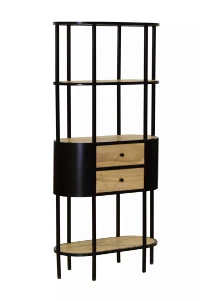 52% sparen - STANDREGAL Holz, Metall Akazie massiv Schwarz von AMBIA ...